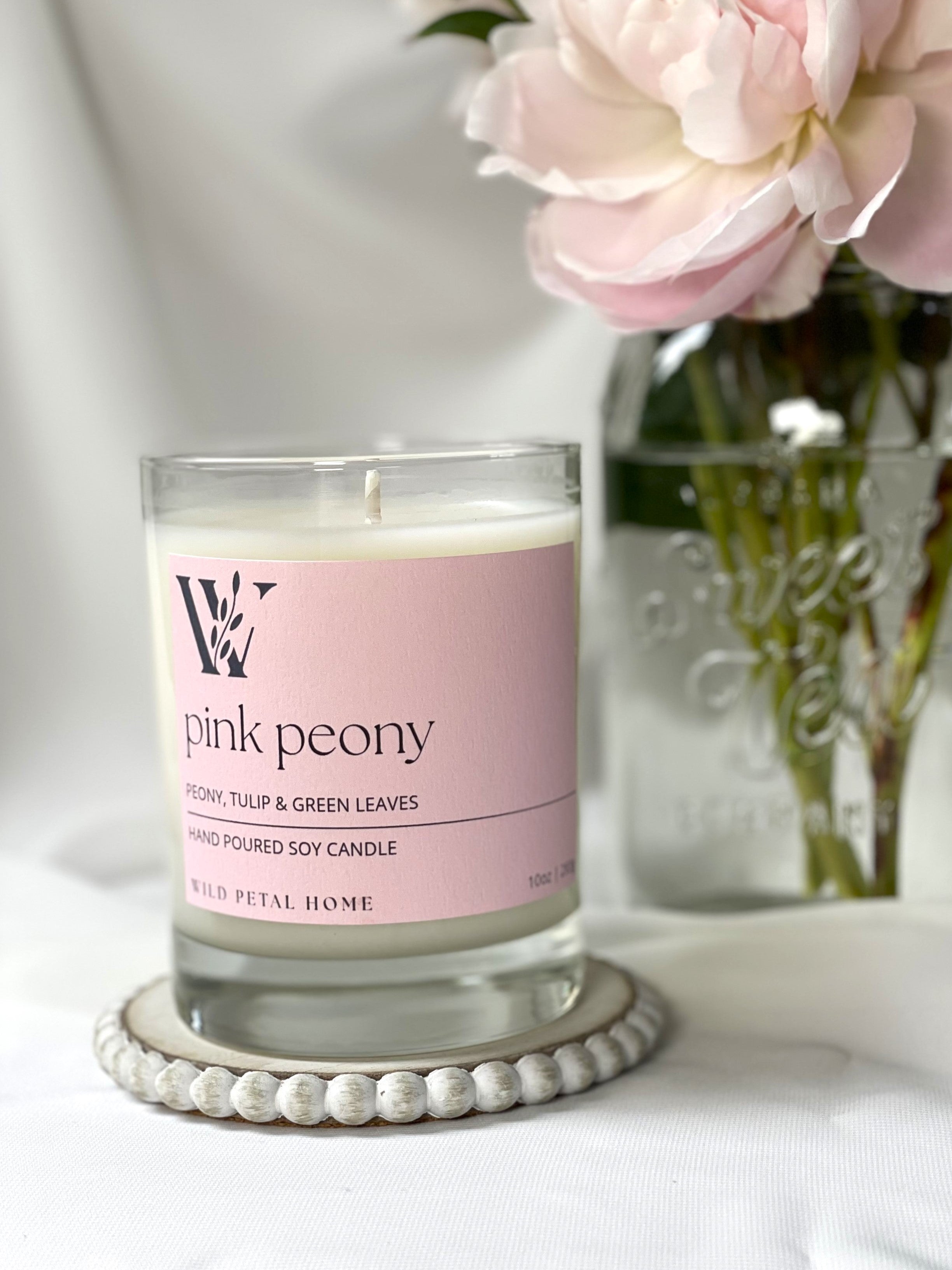 Pink Peony 10 oz Soy Candle – Wild Petal Home